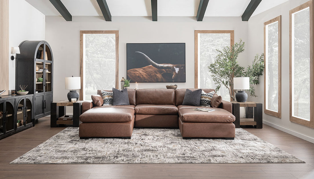 City Limits II Leather Dual Chaise Sectional – Home Zone Furniture