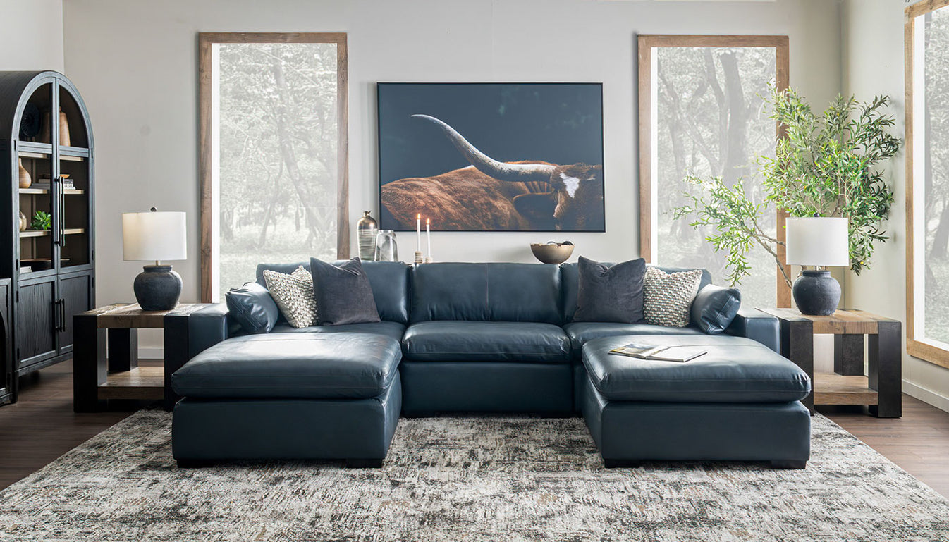 City Limits II Leather Dual Chaise Sectional – Home Zone Furniture