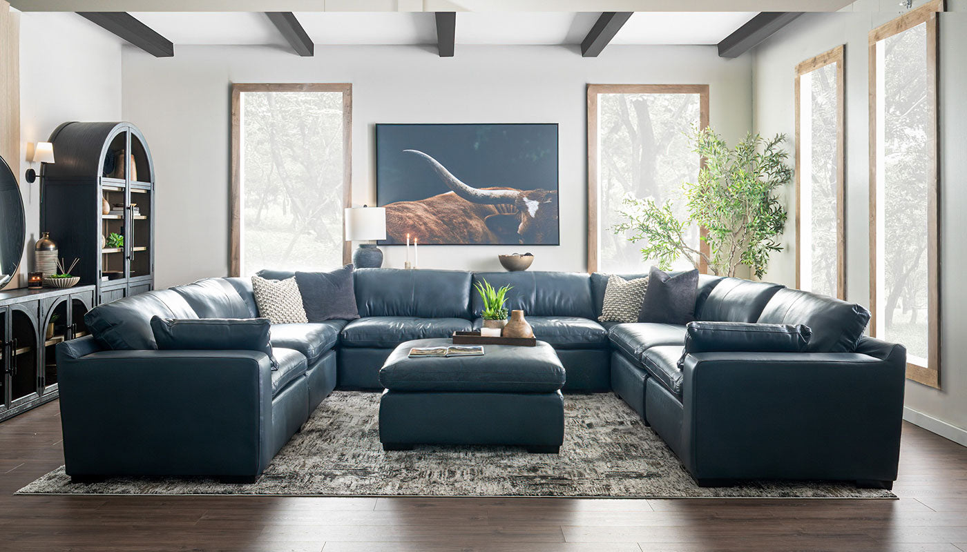 City Limits II Leather U Shape Sectional – Home Zone Furniture