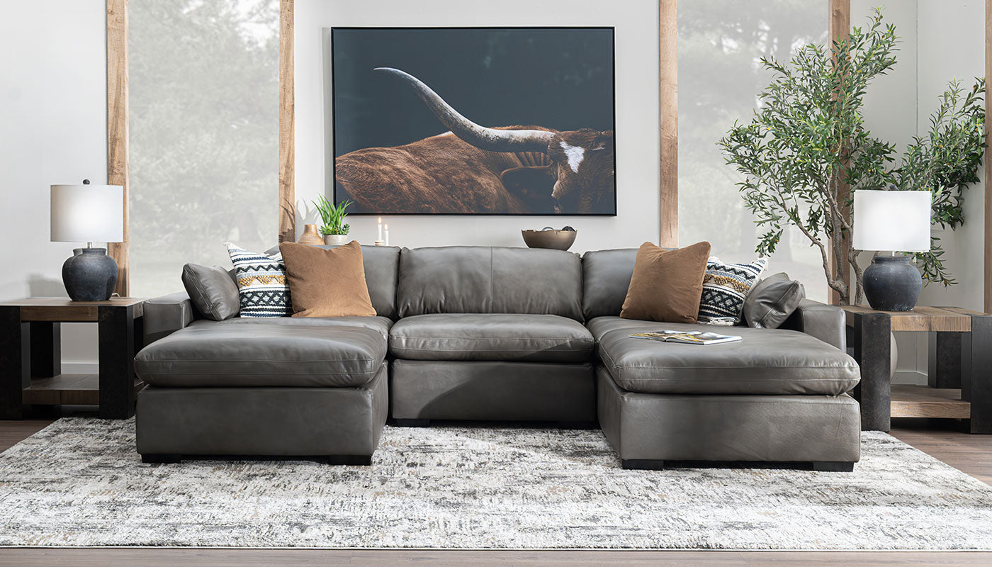 City Limits II Leather Dual Chaise Sectional – Home Zone Furniture